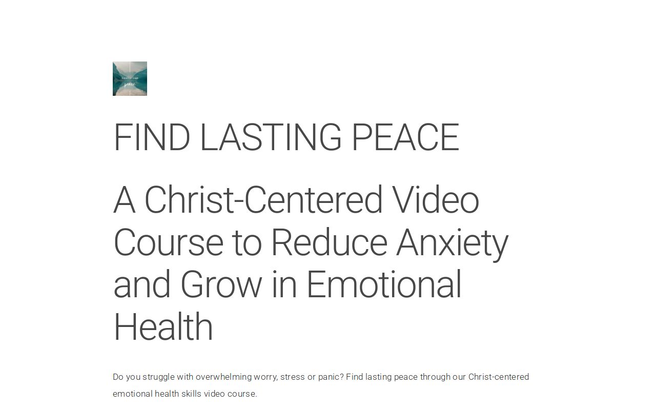 FINALLY FIND LASTING PEACE